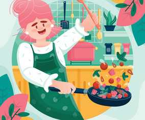 Free spongebob cooking - Vector Art