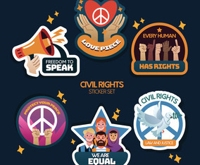 Free civil rights peace and justice - Vector Art