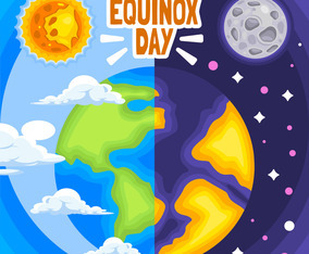 Equinox Solstice Half Day Half Night | FreeVectors