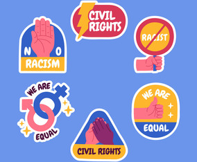 Man Raise Hands for Civil Rights Event Poster | FreeVectors