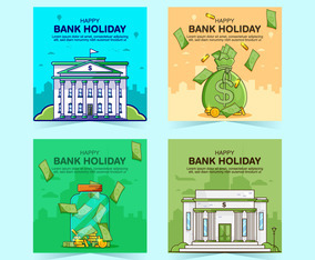 Bank Holiday Social Media Post Templates | FreeVectors