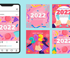 New Year Countdown for Social Media Post Template | FreeVectors