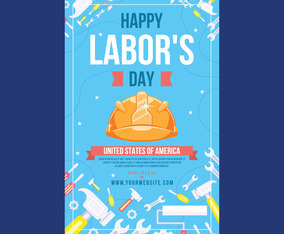 Free labor day flyer - Vector Art