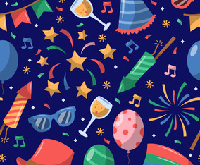 Seamless New Year Pattern Background | FreeVectors