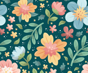 Spring Flower Seamless Pattern