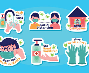 Free new normal stickers - Vector Art