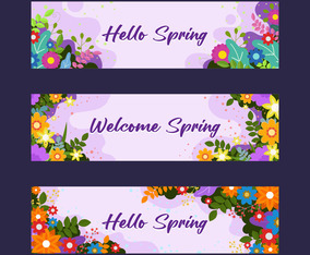 Spring Floral Banner Template